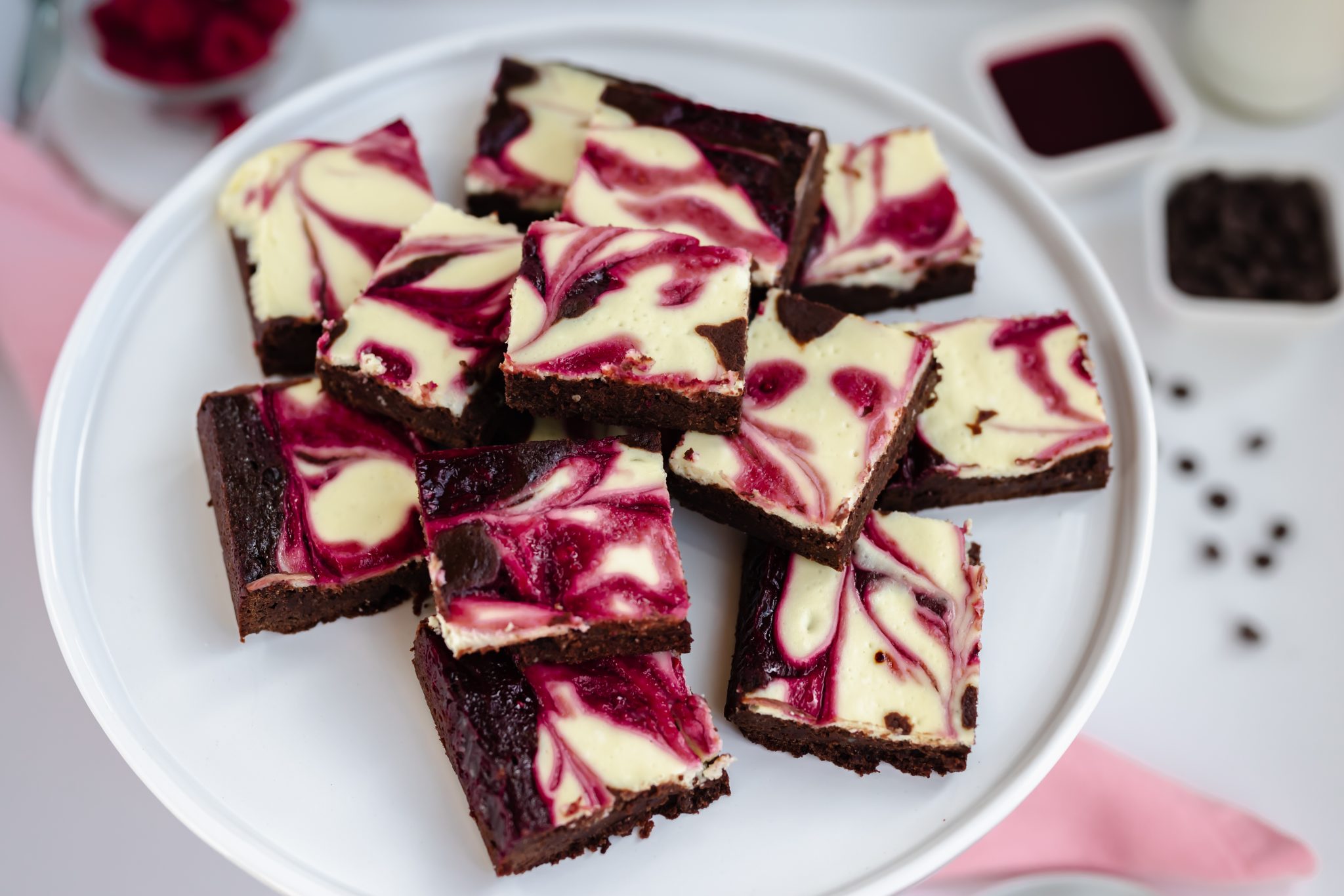 Raspberry Cream Cheese Brownies - Just Desserts Bakehouse